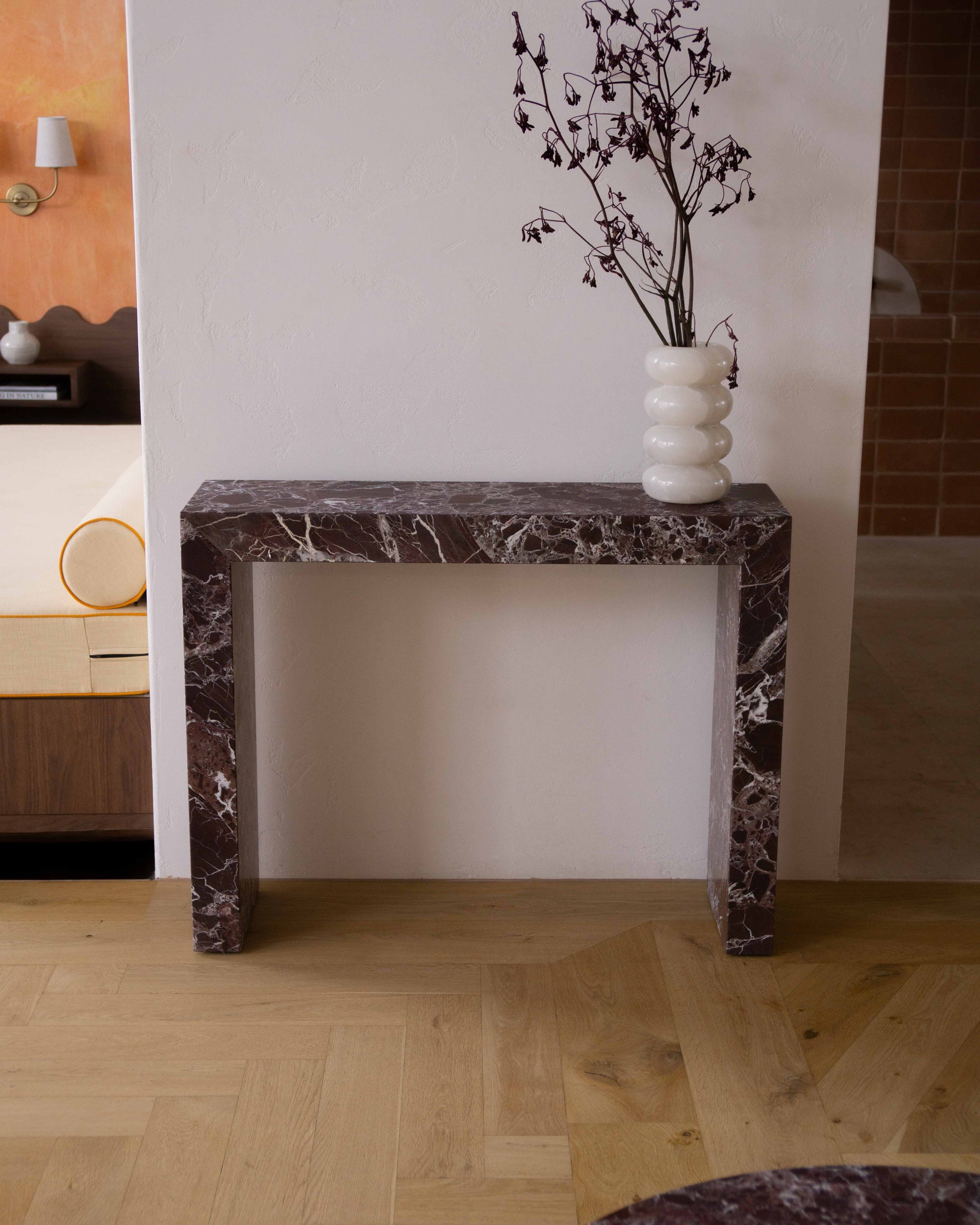 Rectangle Marble Console Table - Rosa Levanto | Fleur Studios