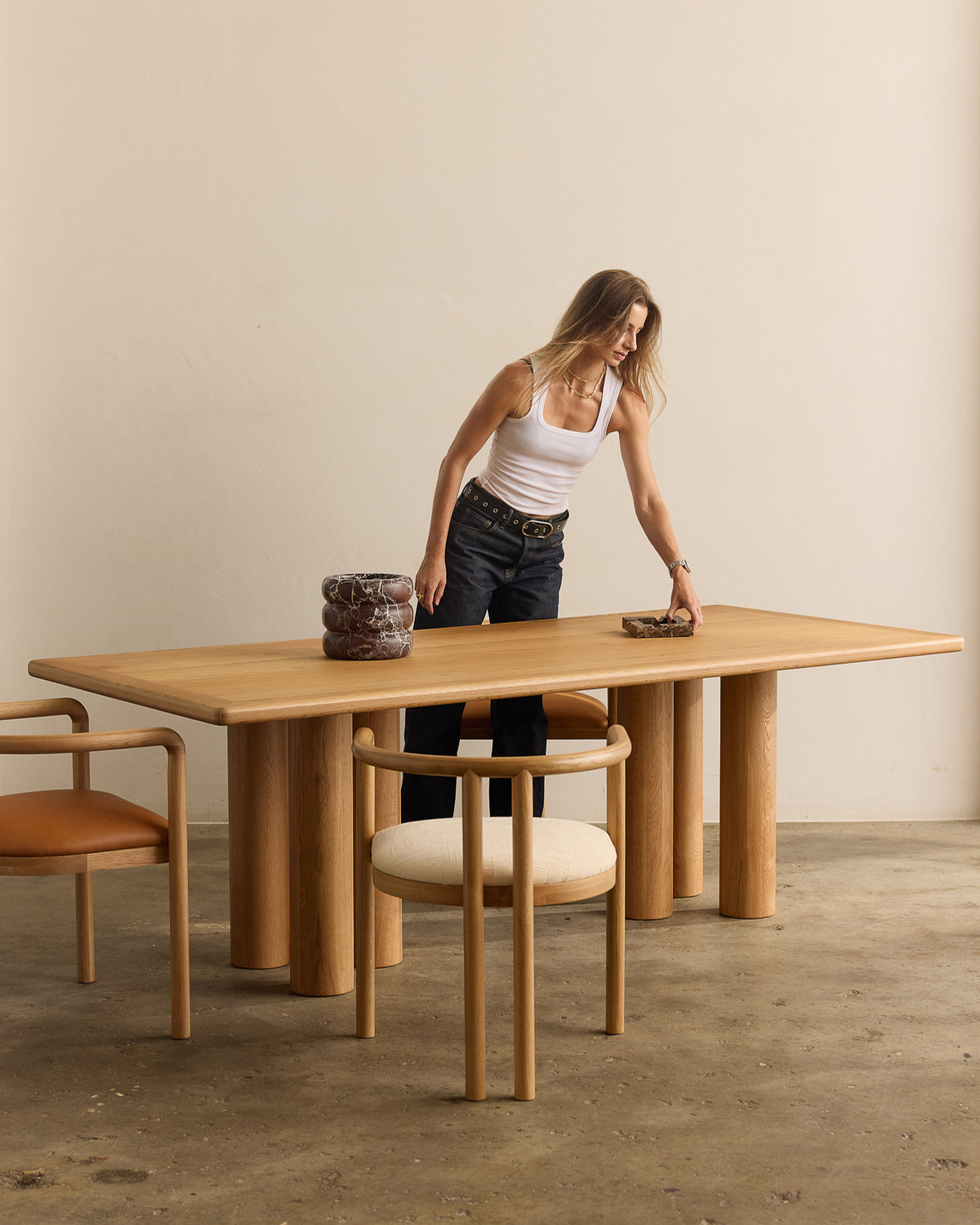 Elio Rectangle Dining Table Oak | by Fleur Studios