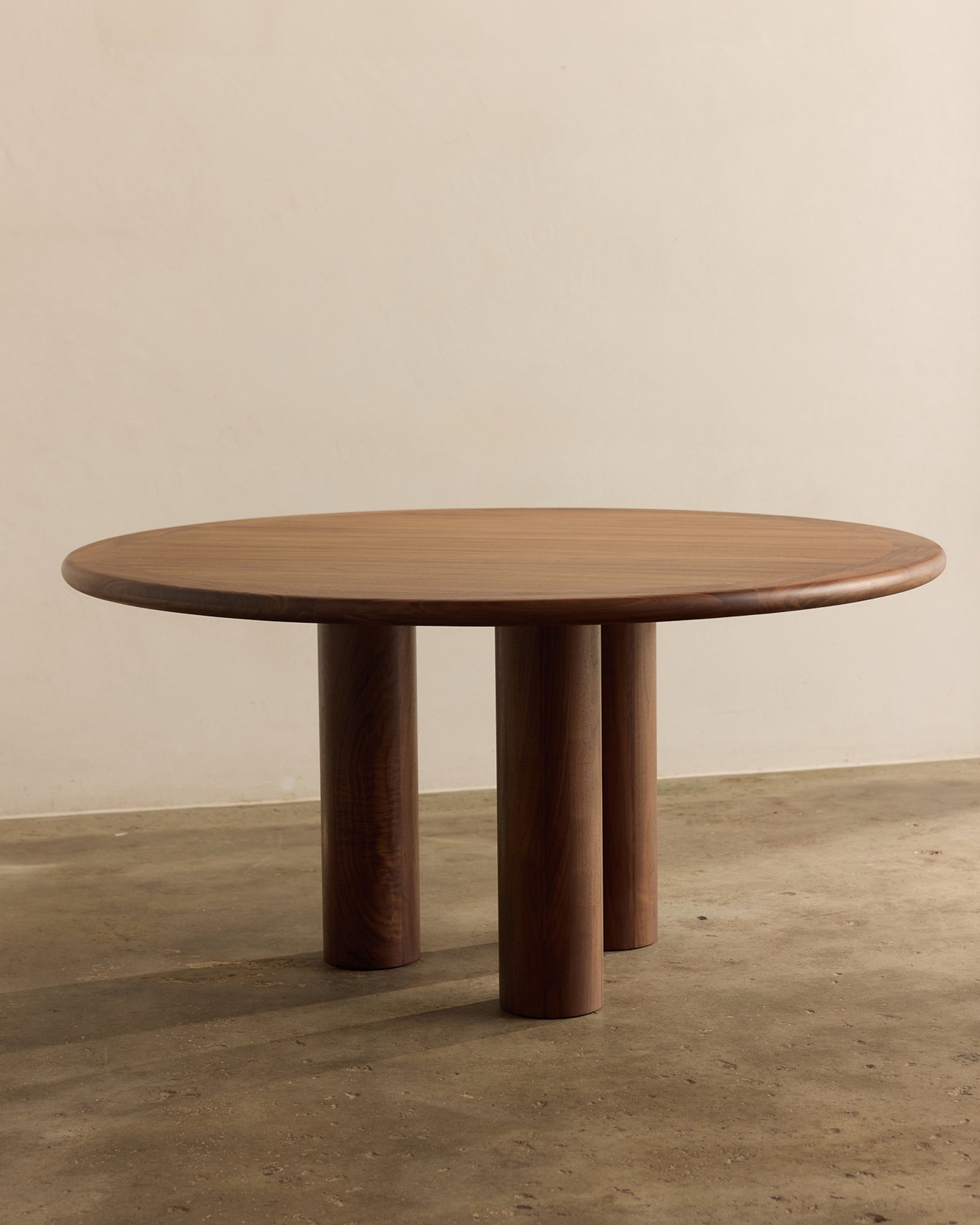 Elio Large Round Dining Table Walnut | by Fleur Studios