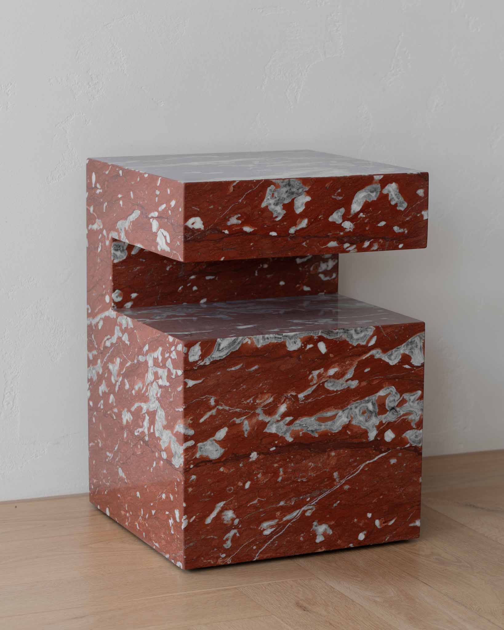 Cookie Marble Side Table Rosso Francia | Fleur Studios