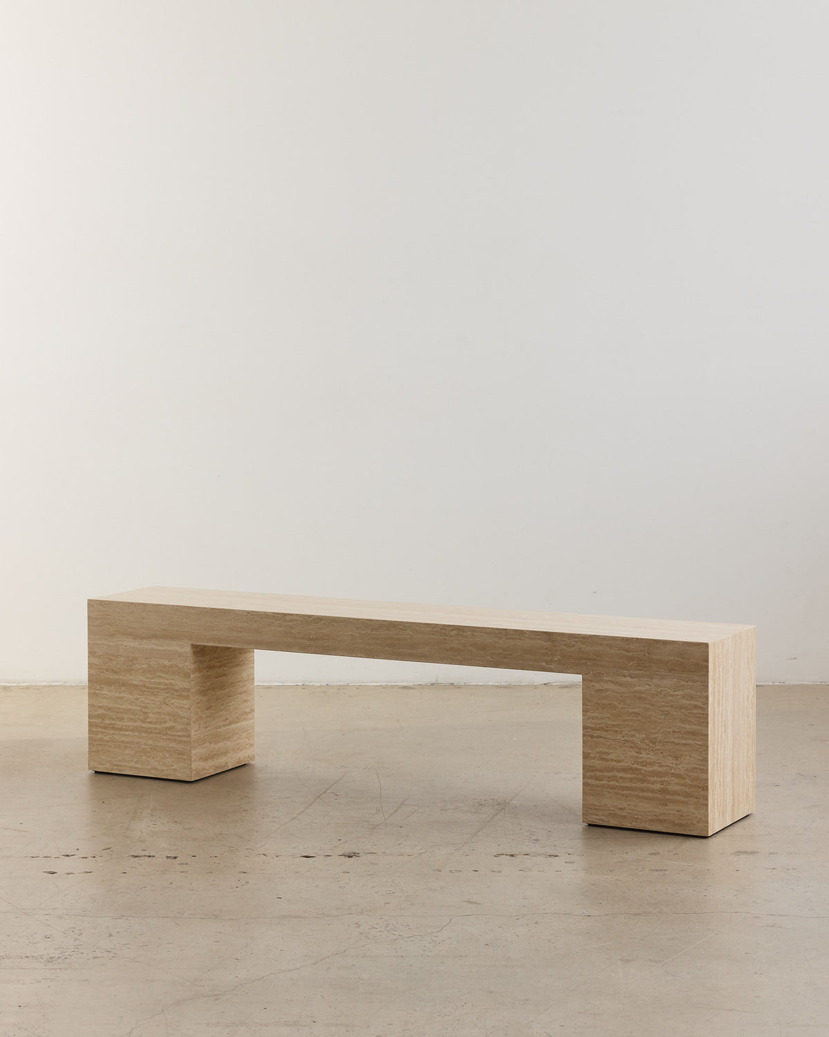 Cookie Abstract Low Console - Cream Travertine | Fleur Studios