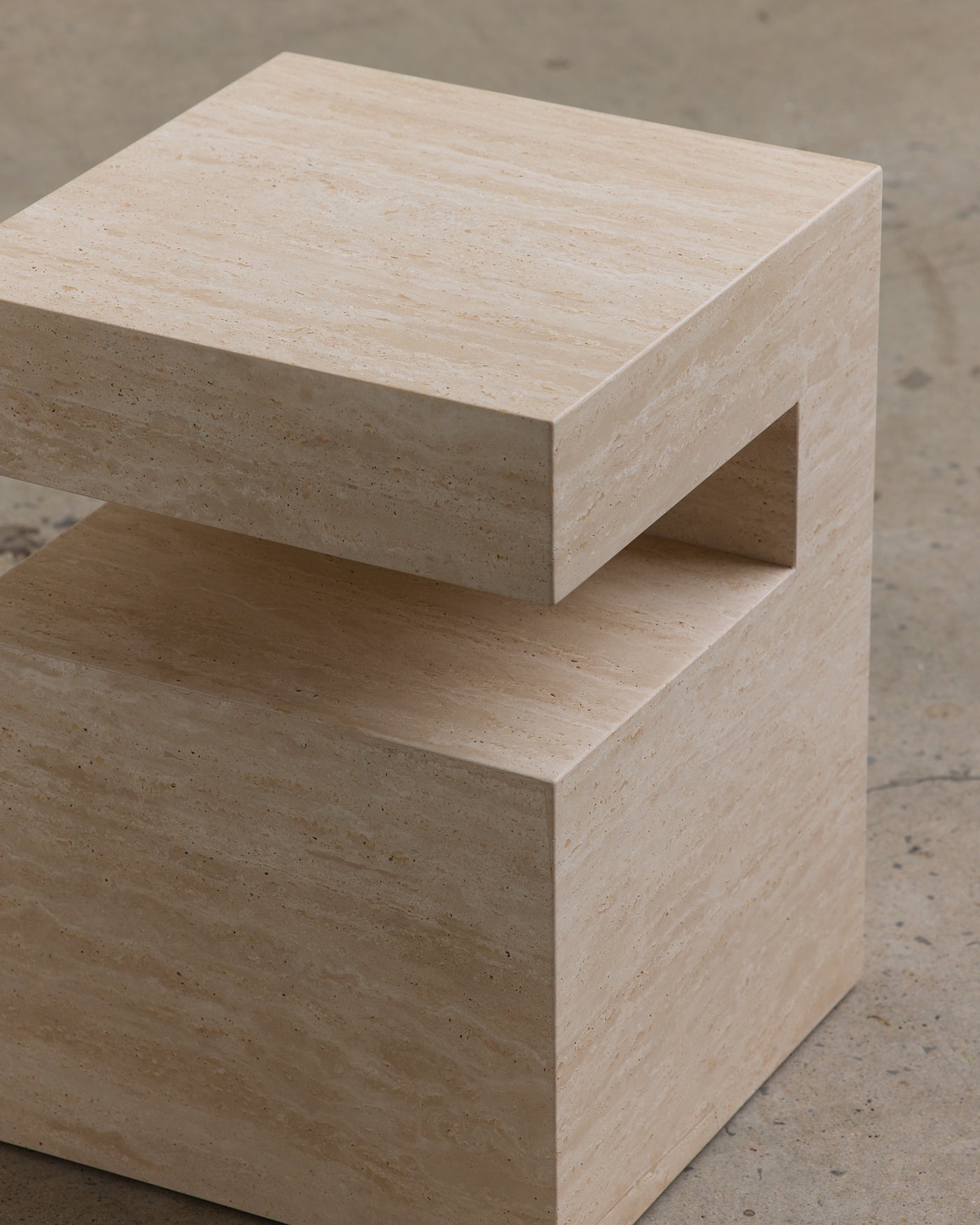 Cookie Marble Side Table - Cream Travertine | Fleur Studios
