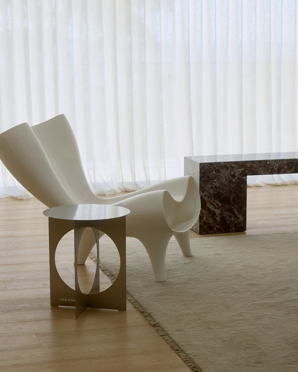 Palermo Brushed Stainless Steel Side Table - Fleur Studios