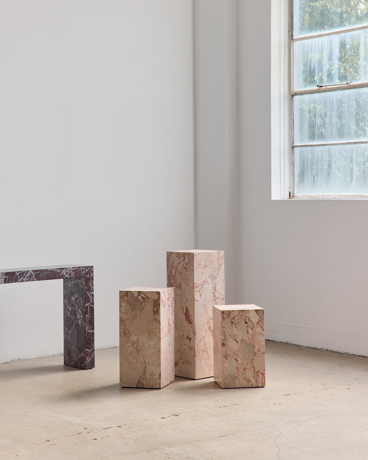 Plinth Medium Stone Side Table Desert Rose | by Fleur Studios