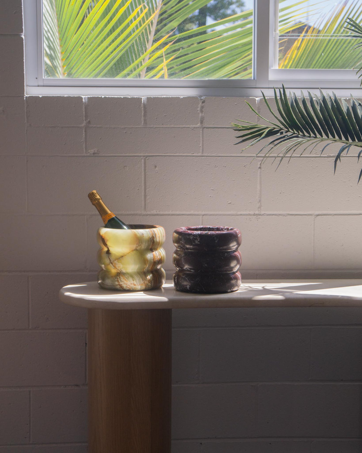 Green Onyx Marble Champagne Cooler | Fleur Studios