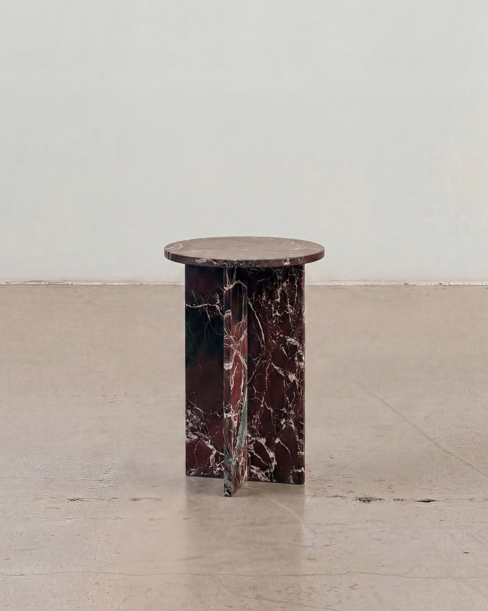 Franca Small Round Side Table - Rosa Levanto Marble | Fleur Studios