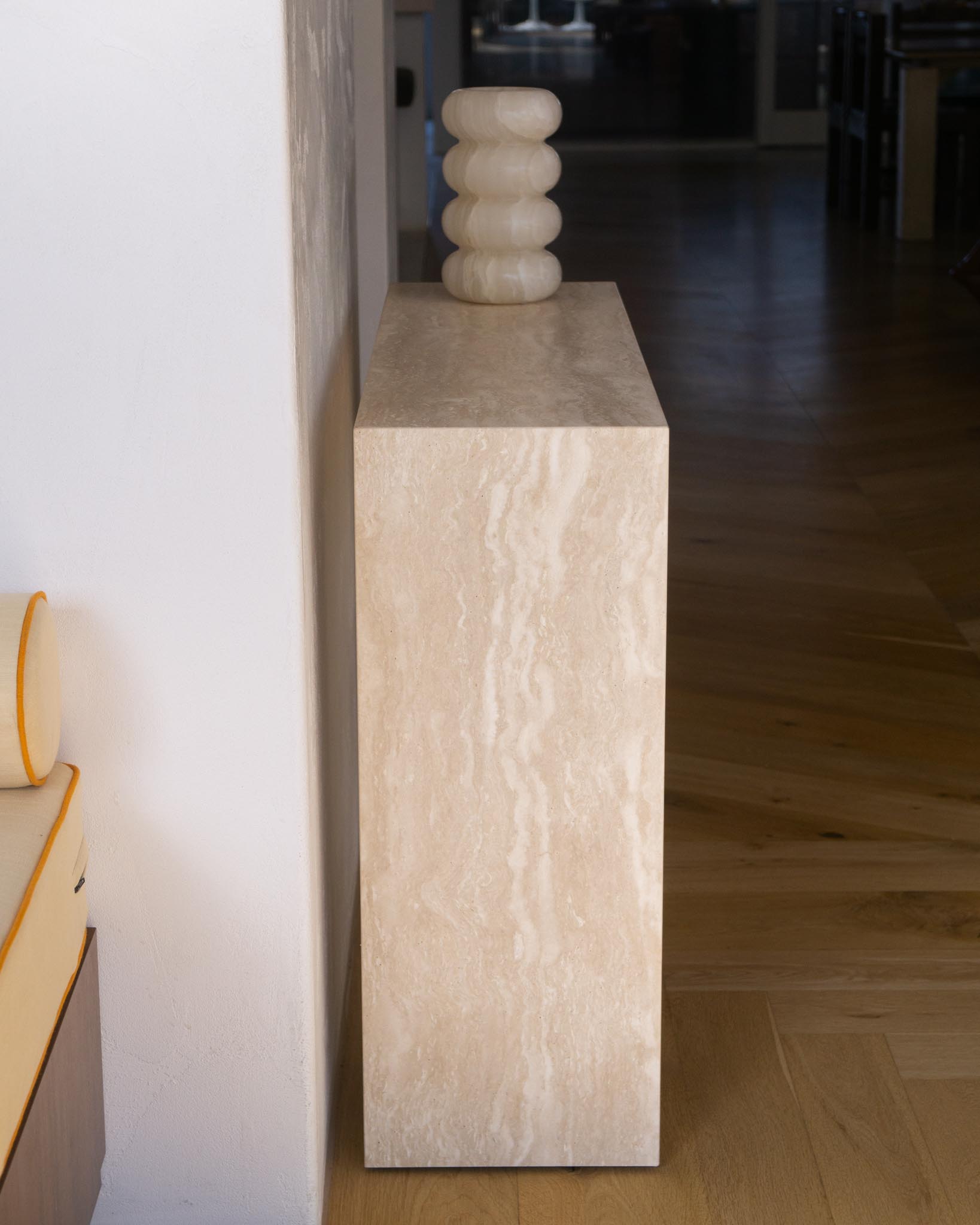 Console Cream Travertine Marble Console | Understated luxury