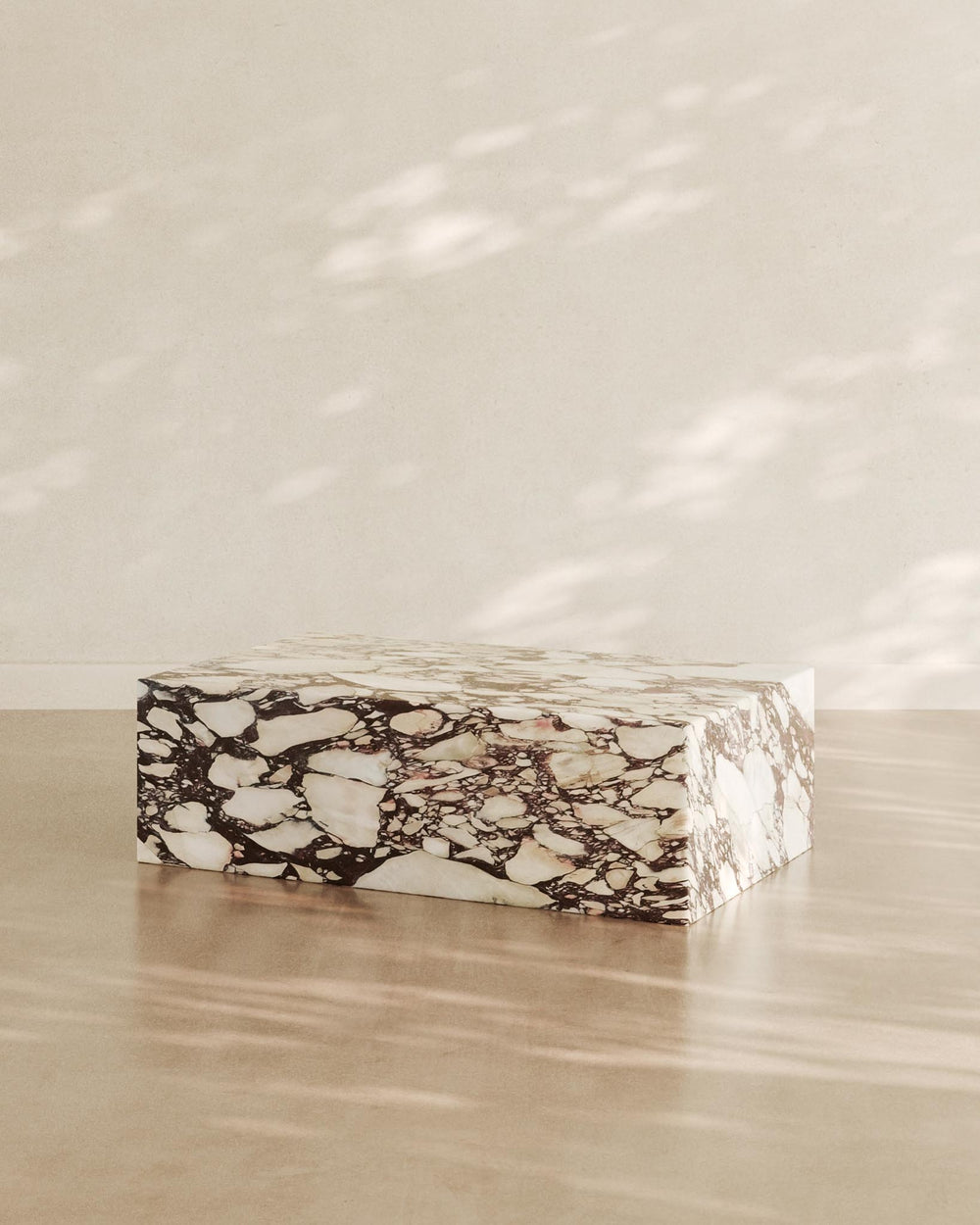 Plinth Rectangle Marble Coffee Table - Calacatta Viola | Fleur Studios