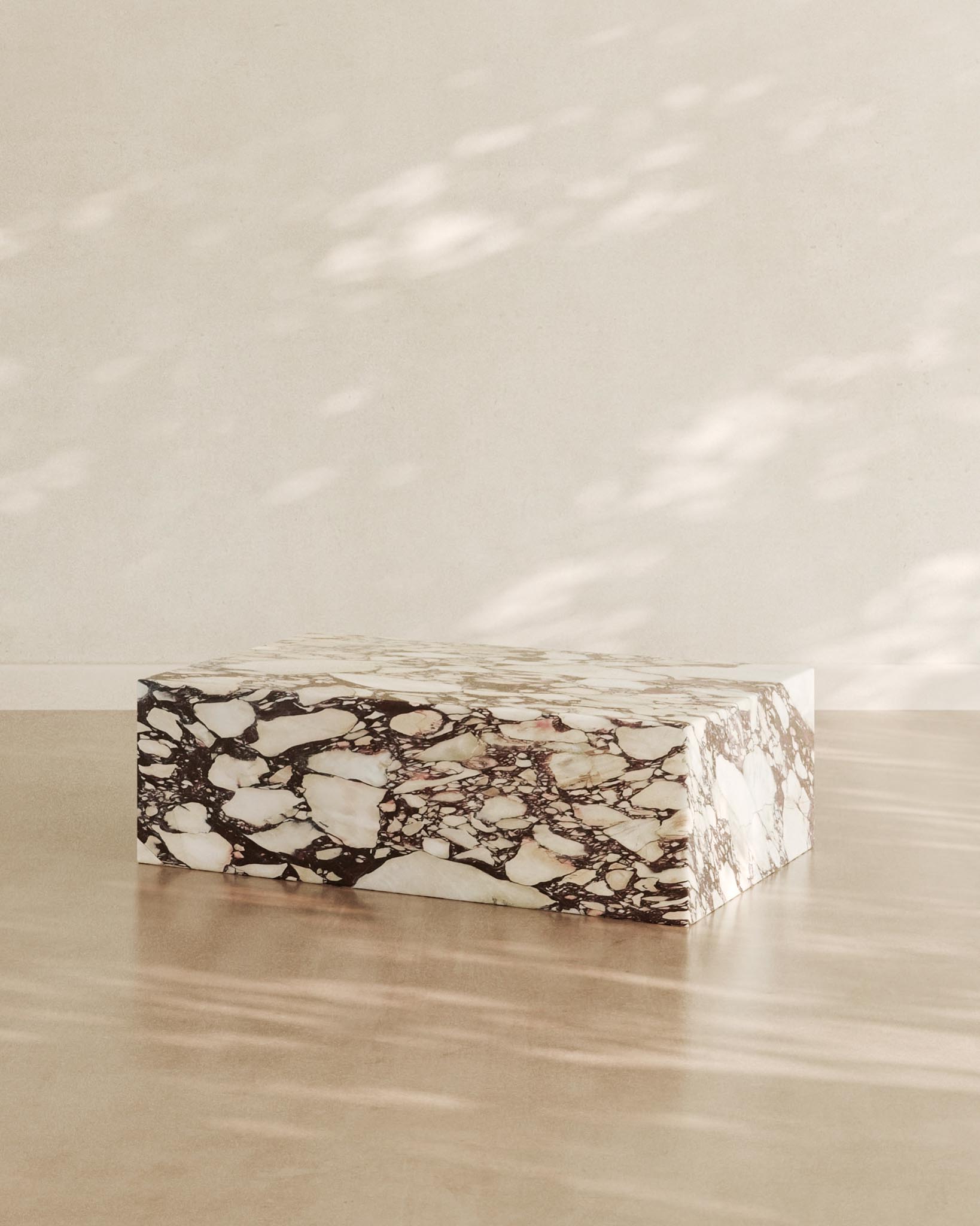 Plinth Rectangle Marble Coffee Table - Calacatta Viola | Fleur Studios