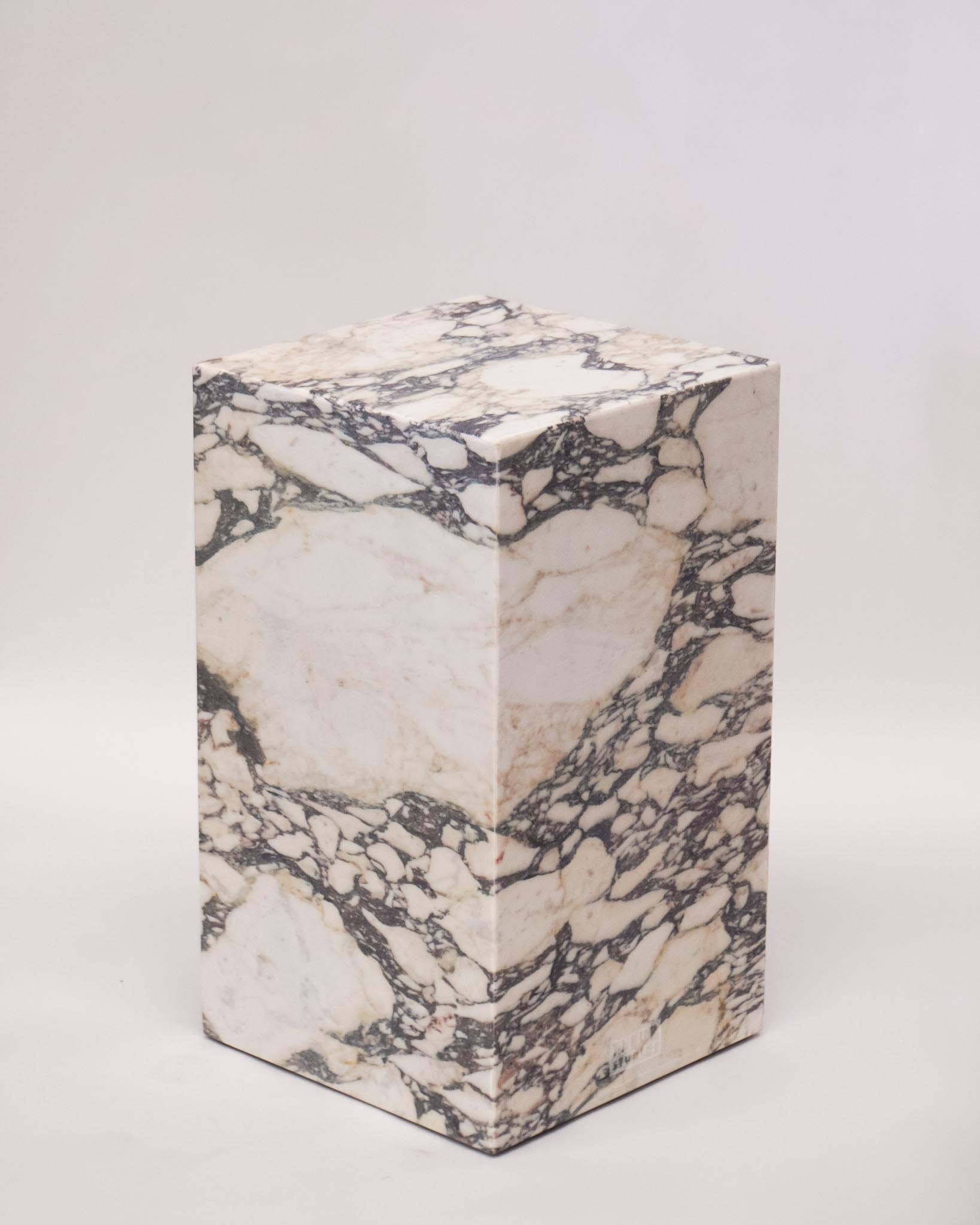 Marble Plinth Small Side Table - Calacatta Viola | Fleur Studios