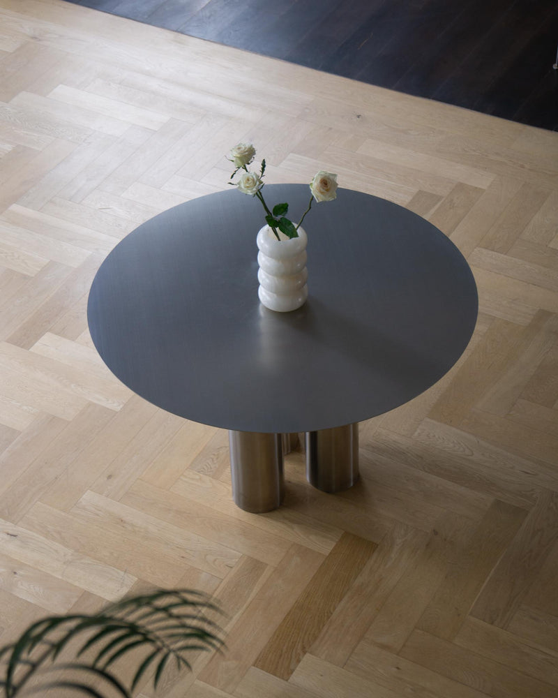 SS-DIN03BR Stainless Steel Dining Table | by Fleur Studios