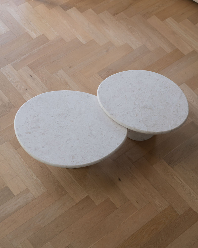 Wabi Round Cream Coffee Table Medium | by Fleur Studios