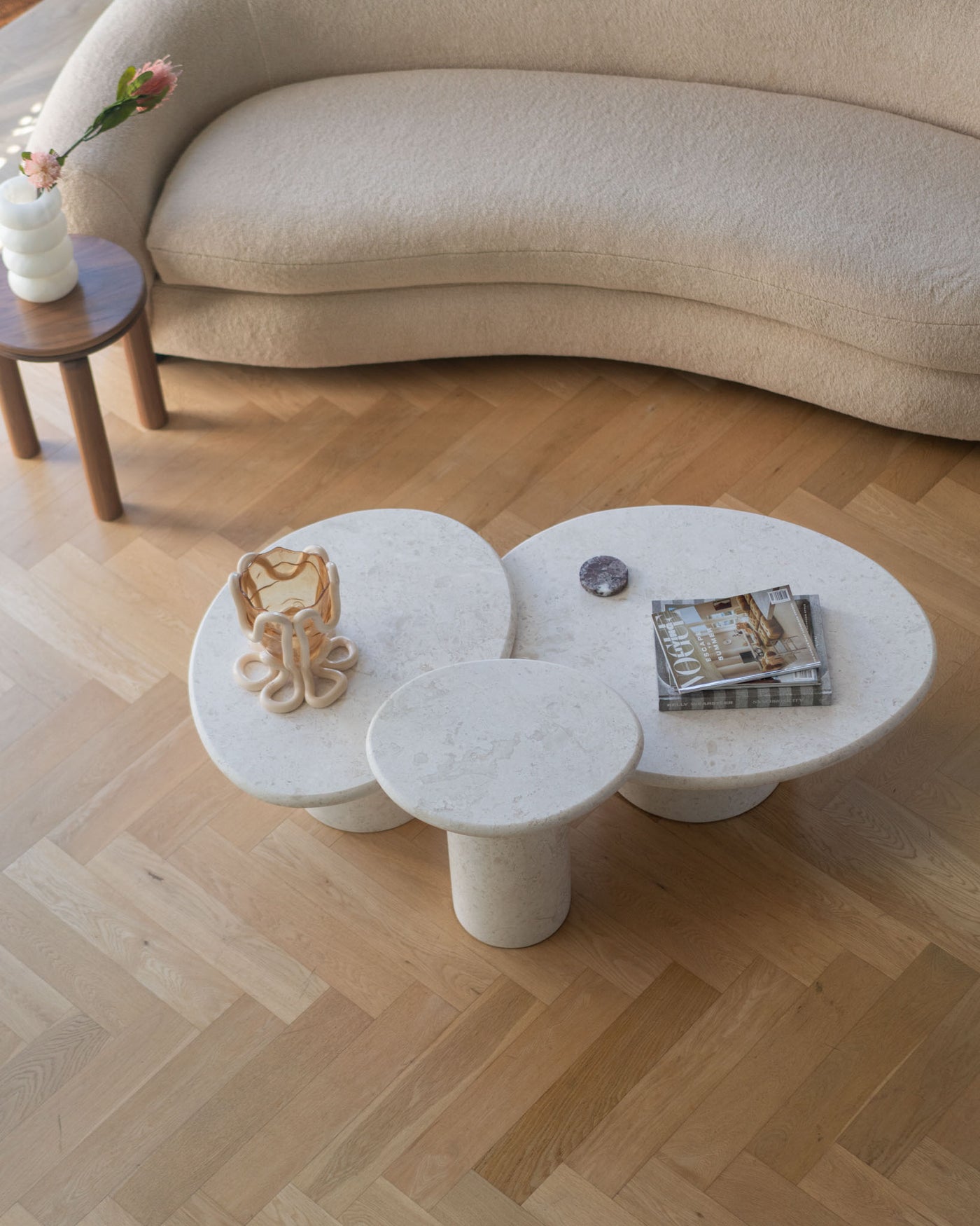 Wabi Round Crema Coffee Table Large | by Fleur Studios