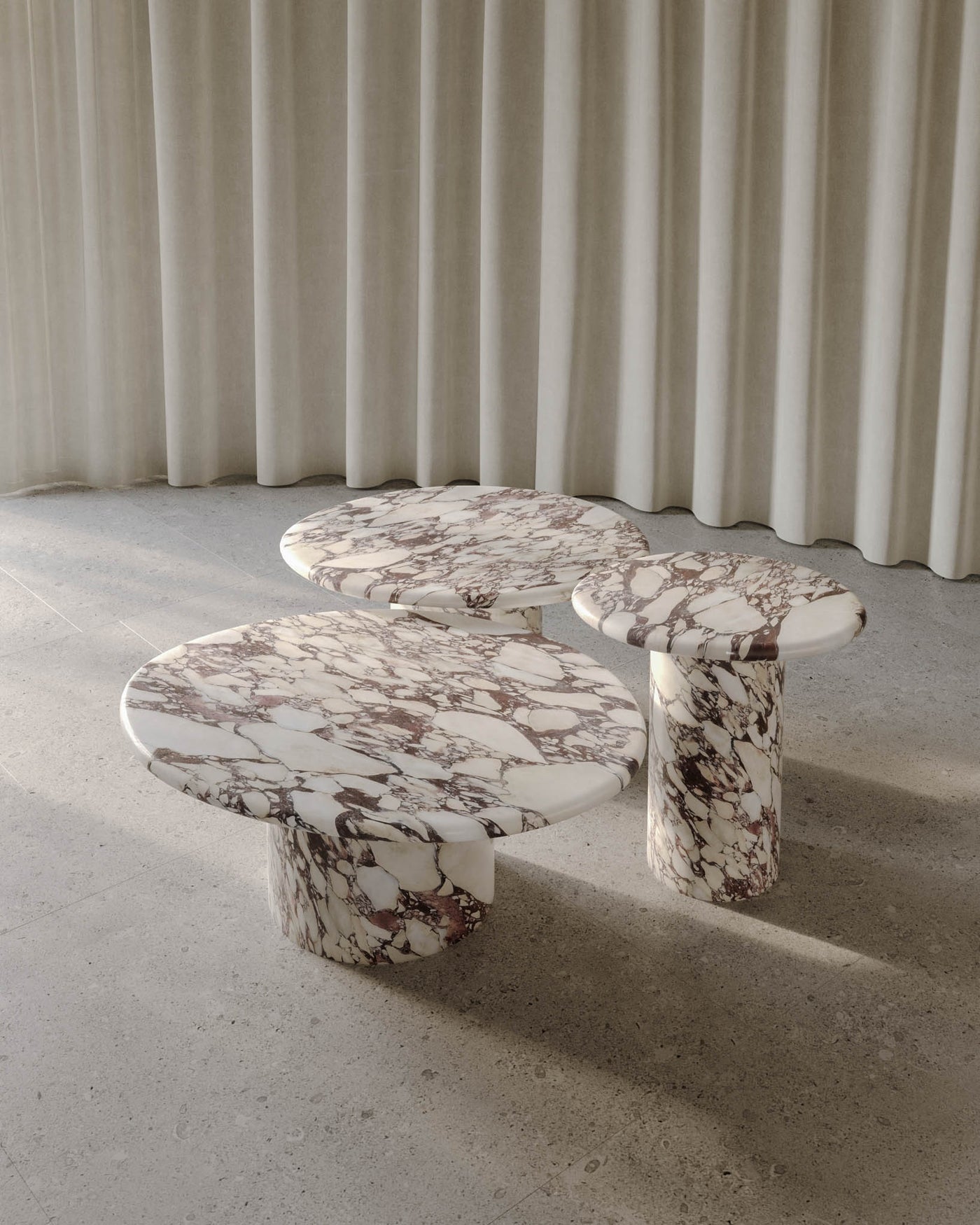 Wabi Large Round Calacatta Viola Coffee Table | Fleur Studios