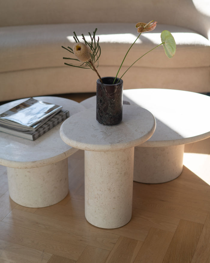 Wabi Round Cream Side Table | by Fleur Studios
