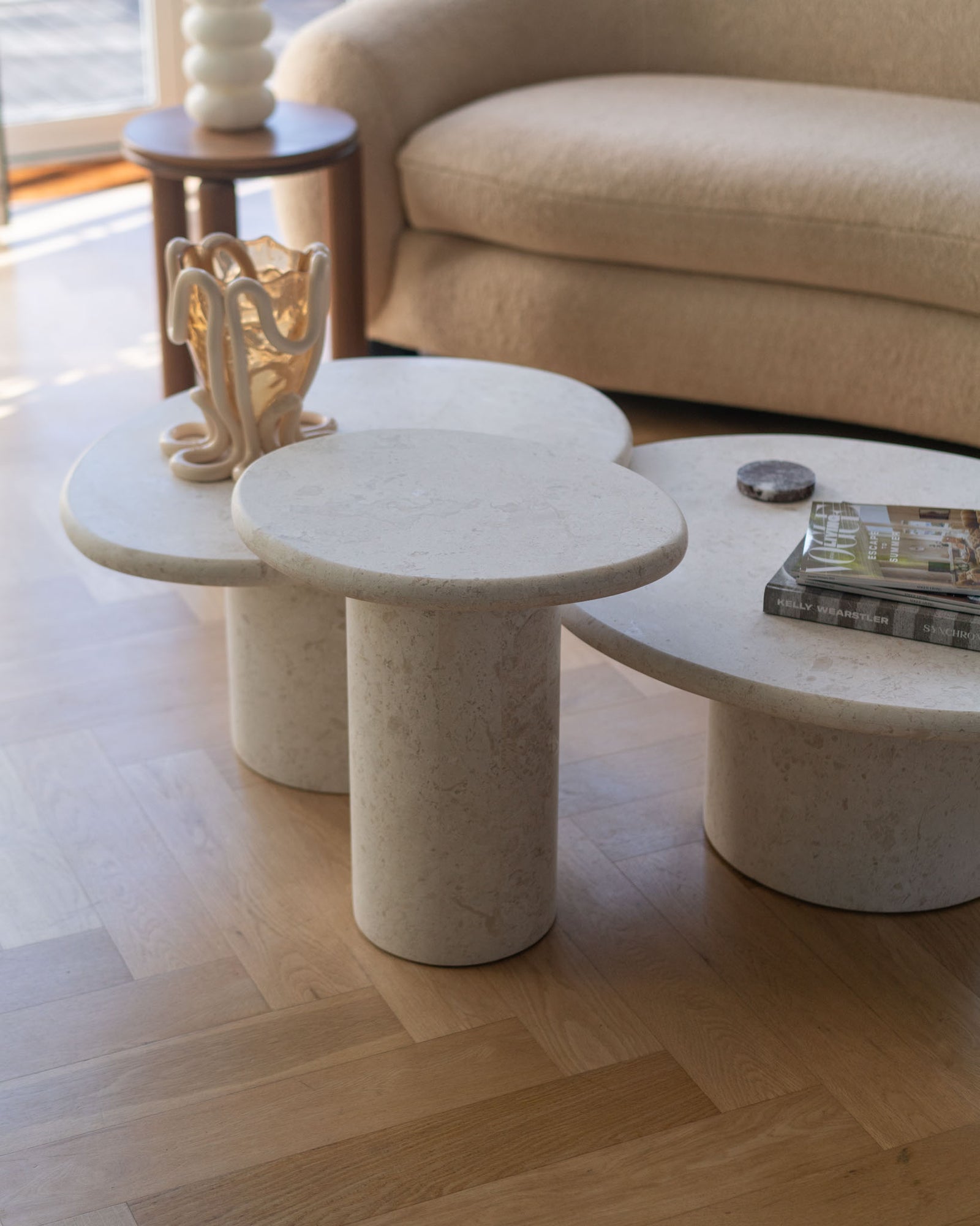 Wabi Round Cream Side Table | by Fleur Studios