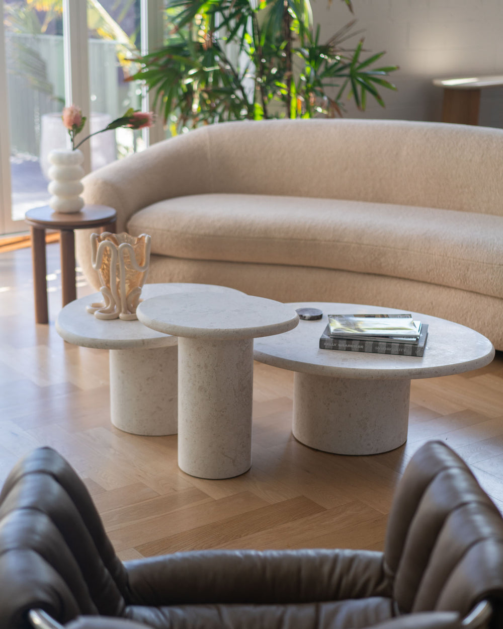 Wabi Round Cream Side Table | by Fleur Studios