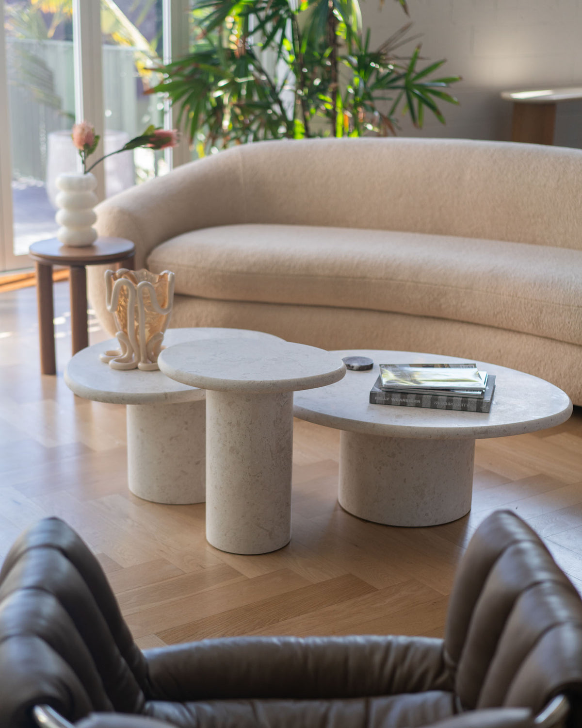 Wabi Round Cream Side Table | by Fleur Studios