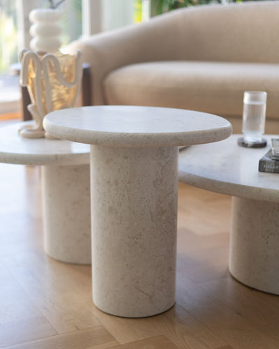 Wabi Round Cream Side Table | by Fleur Studios