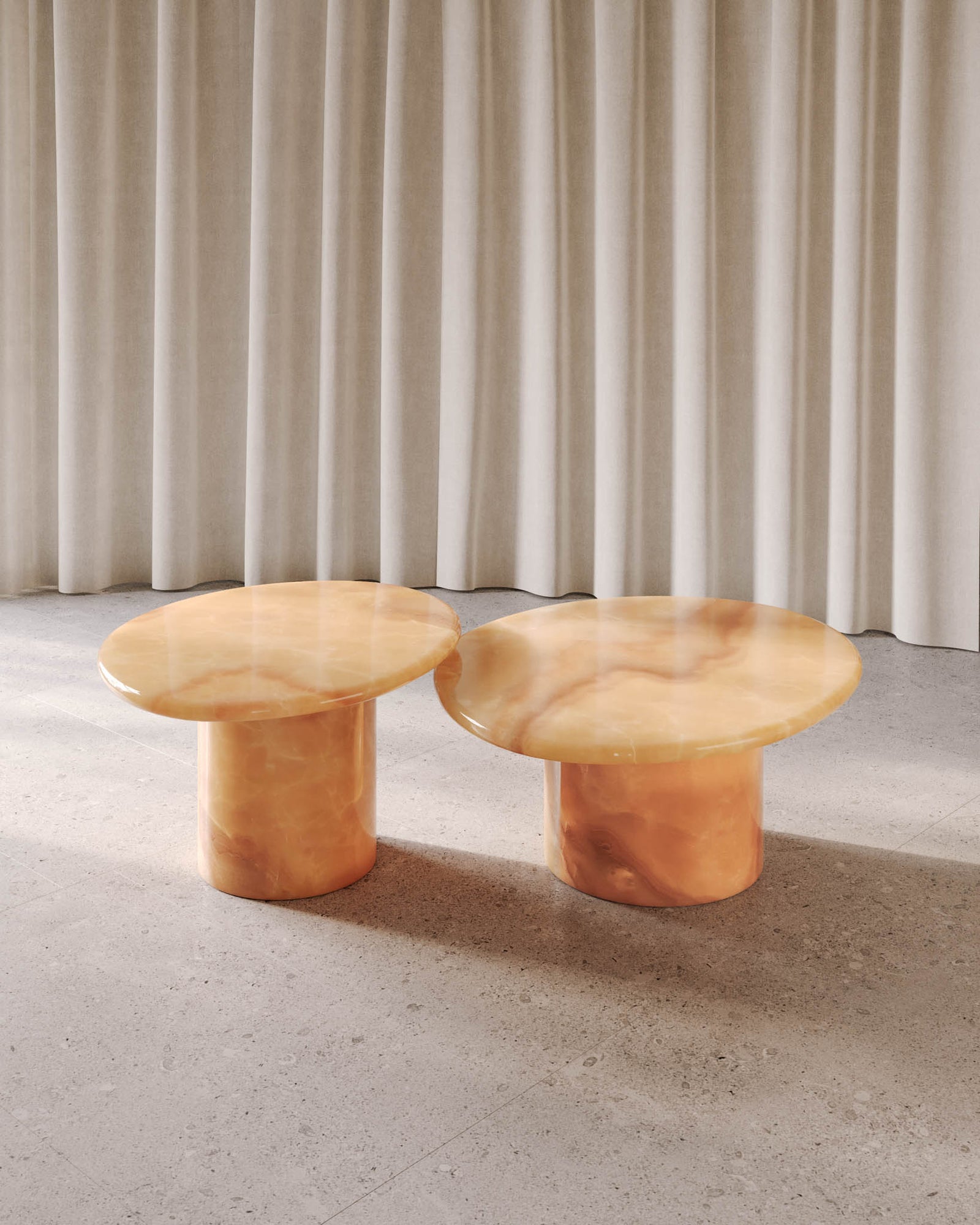 Wabi Organic Caramel Onyx Coffee Table Set | by Fleur Studios