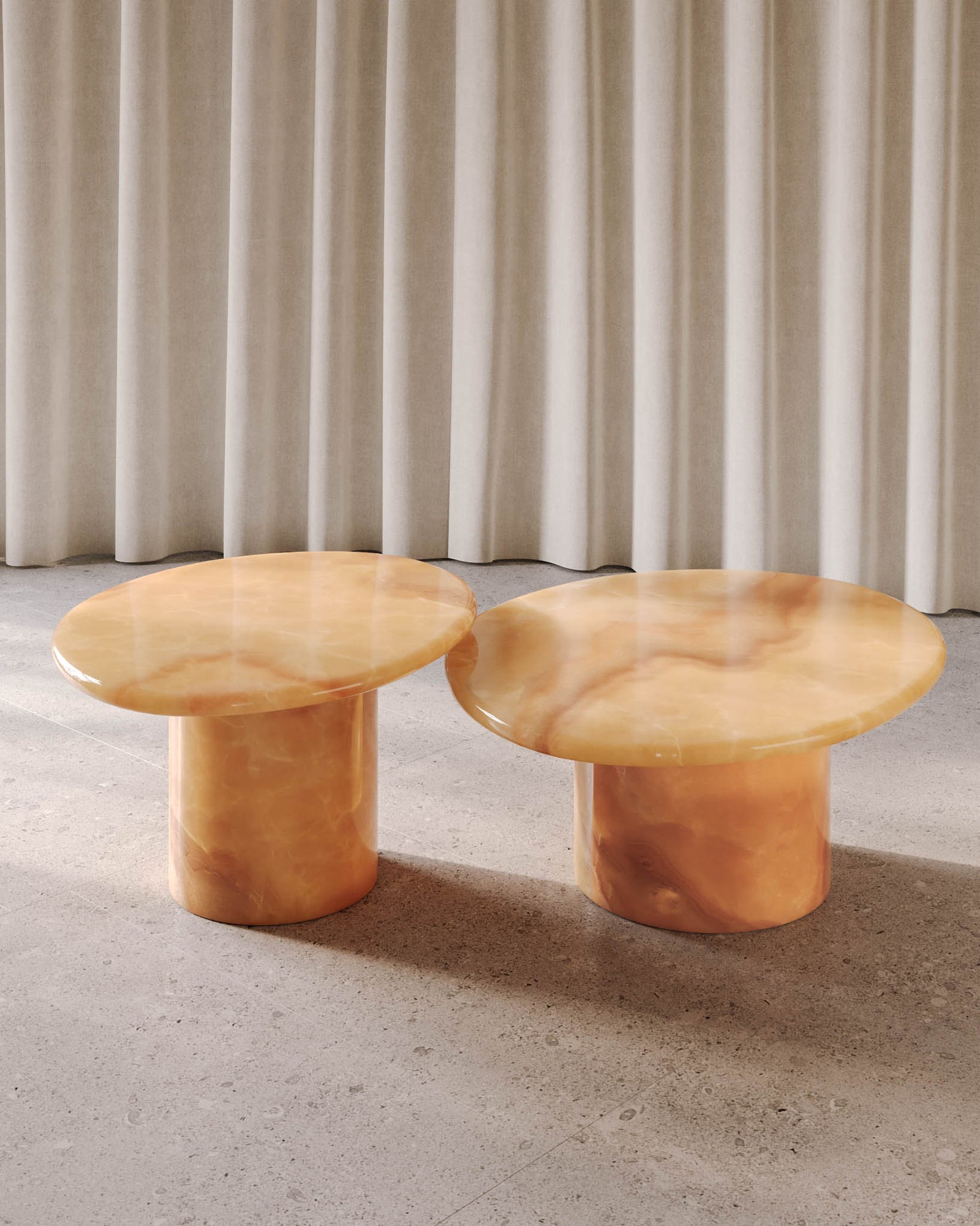 Wabi Organic Caramel Onyx Coffee Table Set | by Fleur Studios