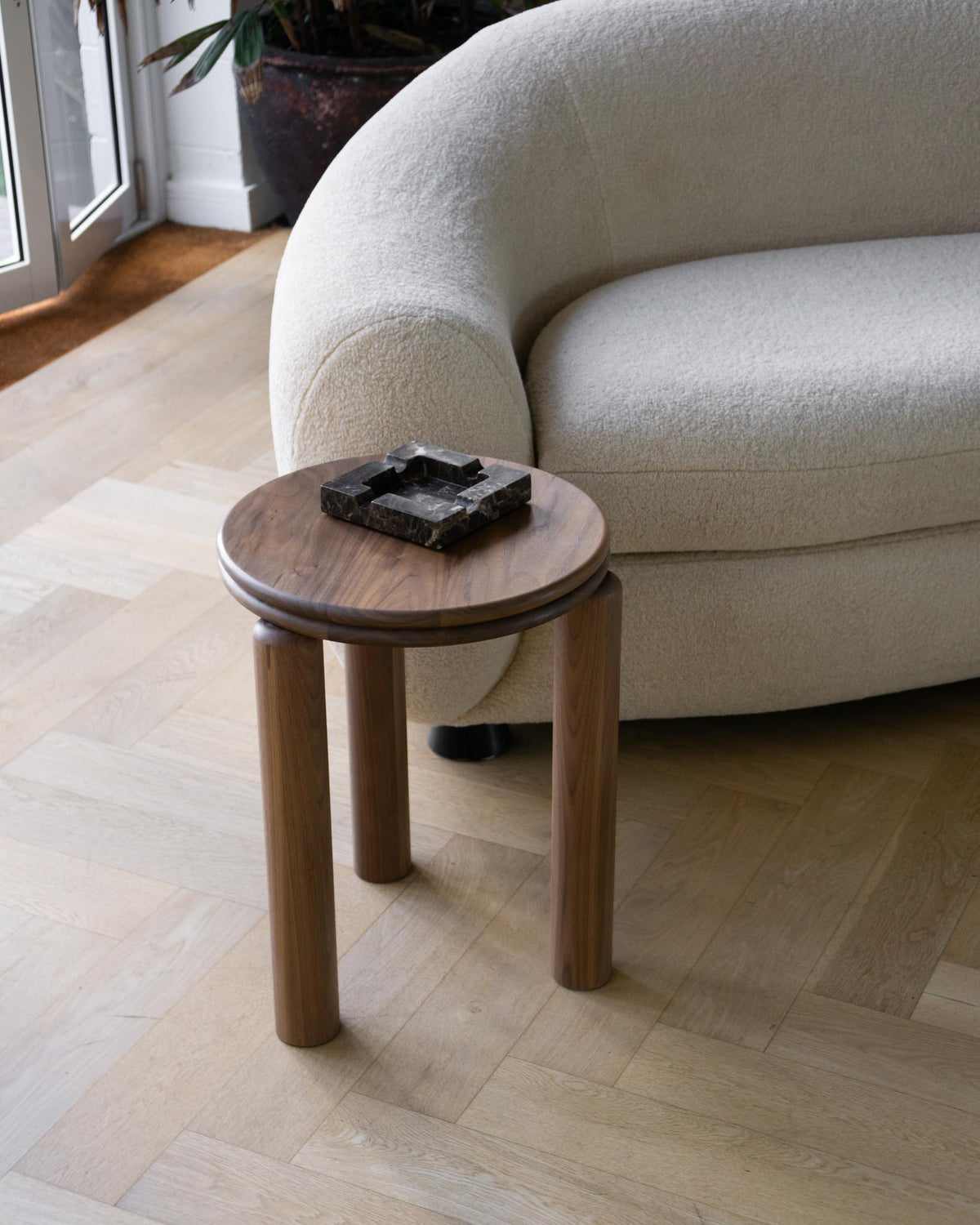 Bombola Round Walnut Side Table - Fleur Studios