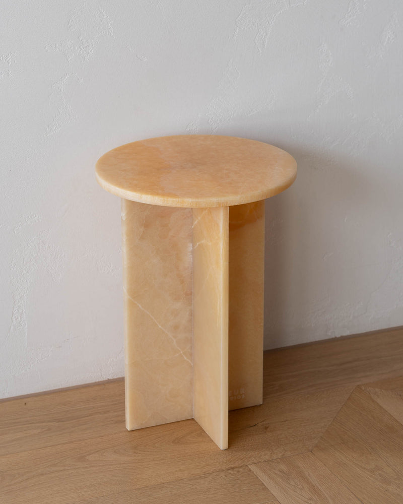 Franca Small Round Marble Side Table - Calacatta Viola | Fleur Studios
