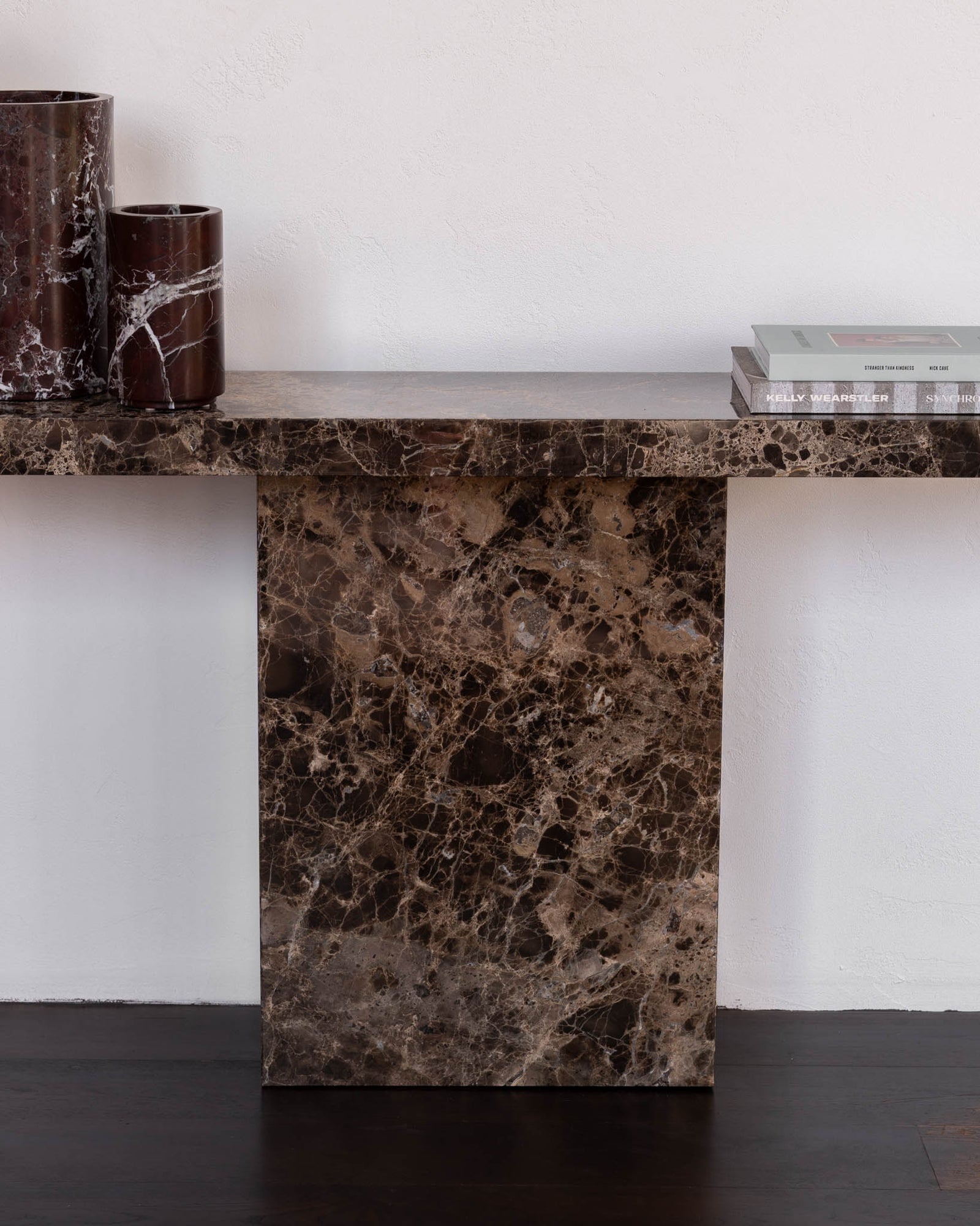 Gino Rectangle Console Chocolate Marble - Fleur Studios