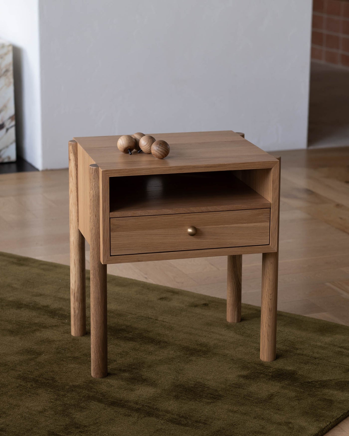 Naomi Oak Luxury Bedside Table | Fleur Studios