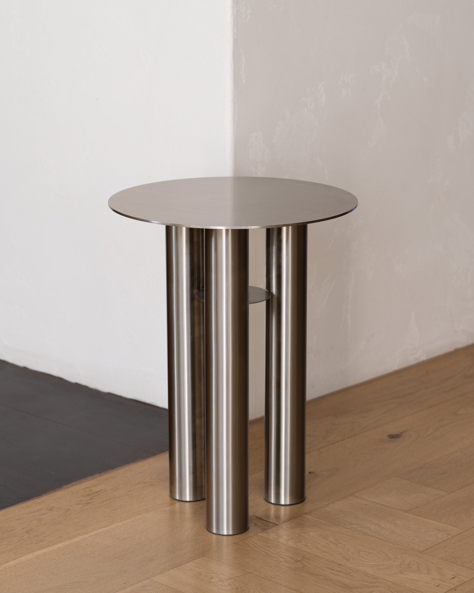 Oslo Round Stainless Steel Side Table | by Fleur Studios