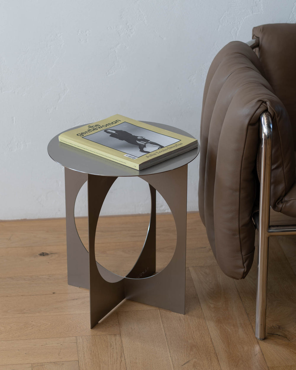 Palermo Brushed Stainless Steel Side Table - Fleur Studios