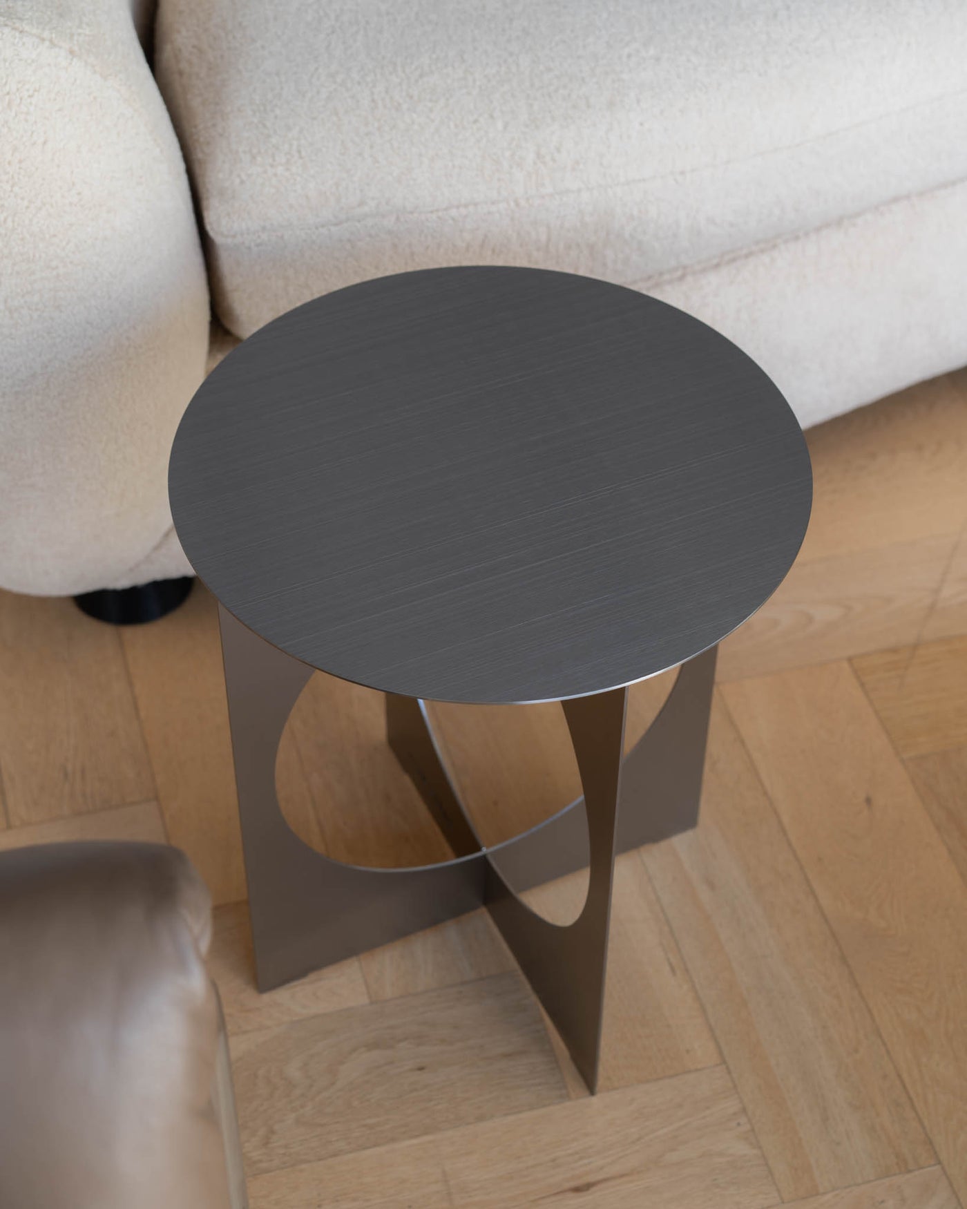 Palermo Brushed Stainless Steel Side Table - Fleur Studios