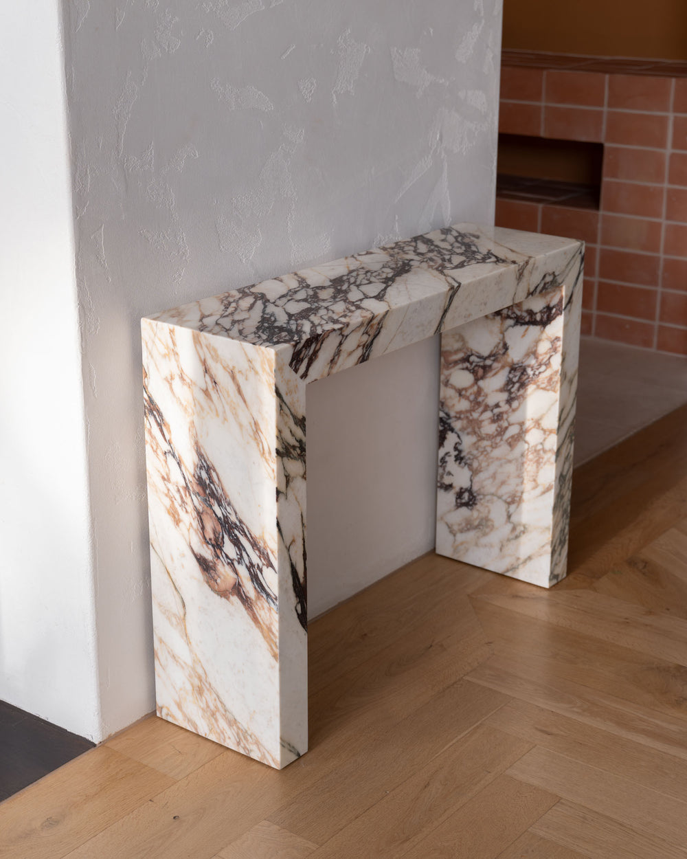 Rectangle Marble Console Table - Calacatta Viola | Fleur Studios