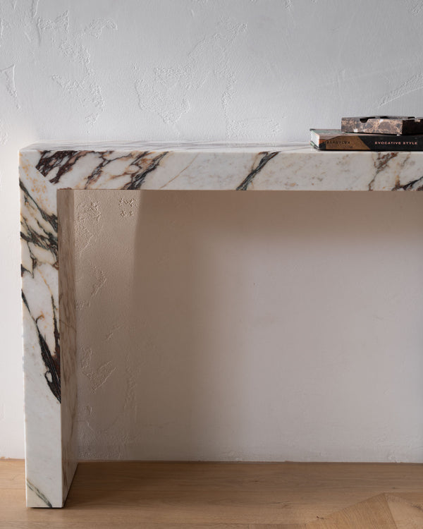 Rectangle Marble Console Table - Calacatta Viola | Fleur Studios