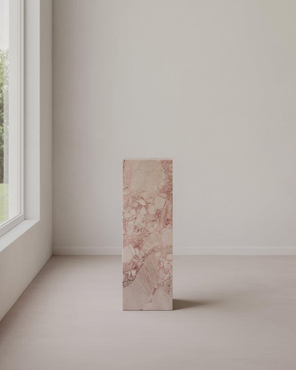 Plinth Tall Stone Side Table Desert Rose | by Fleur Studios