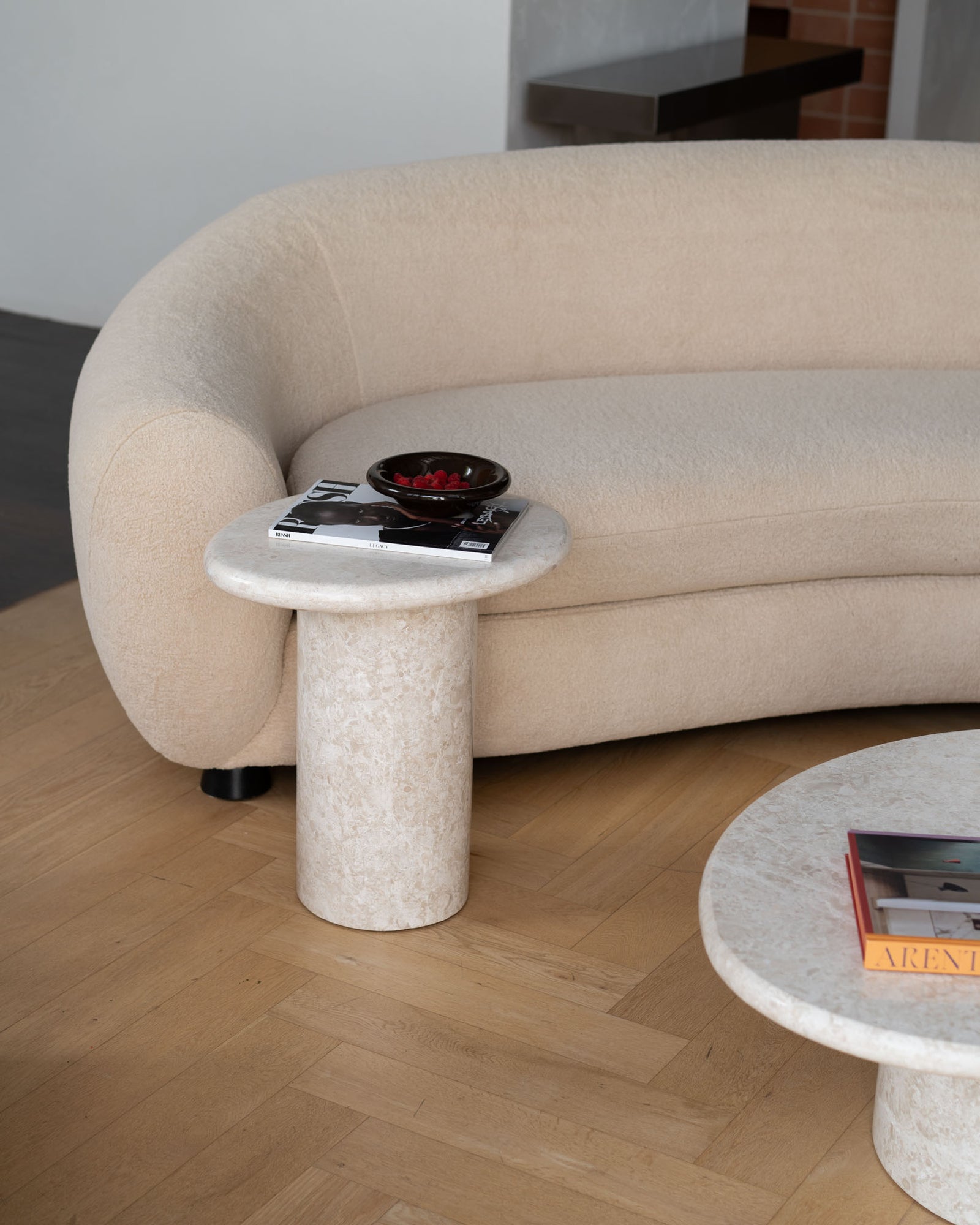 Wabi Round Cream Side Table | by Fleur Studios