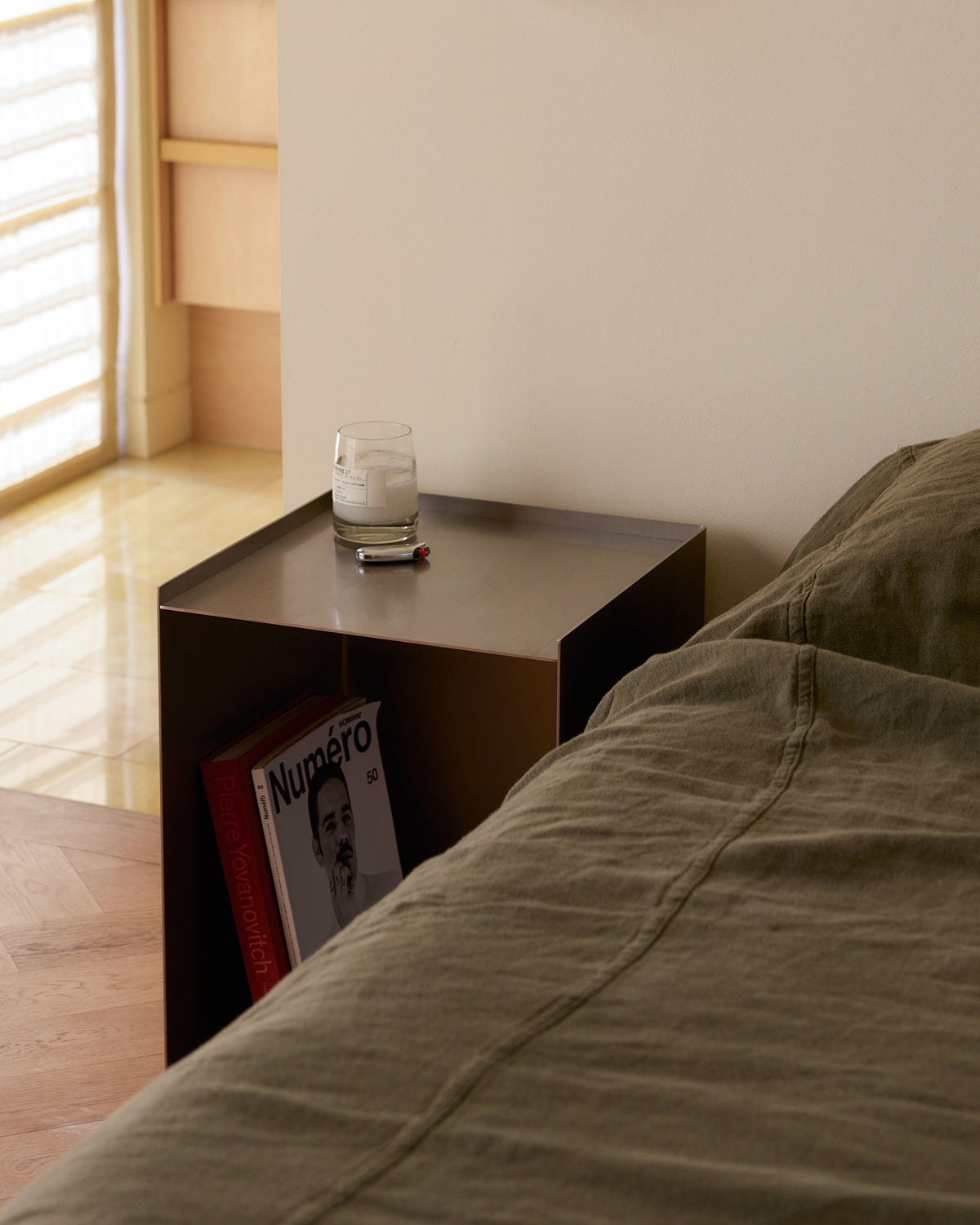 Milano Brushed Steel Side Table | Fleur Studios