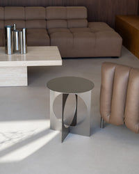 Palermo Brushed Stainless Steel Side Table - Fleur Studios