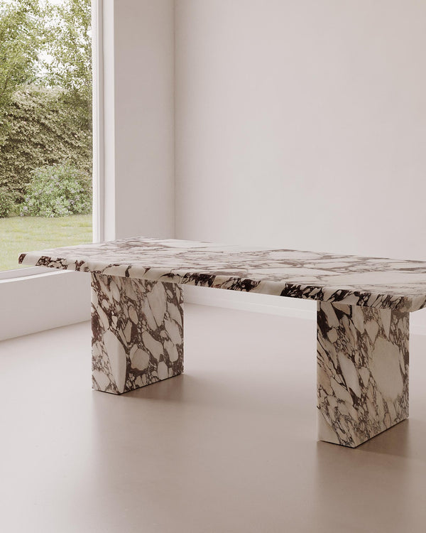 Rectangle Marble Dining Table in Calacatta Viola | by Fleur Studios