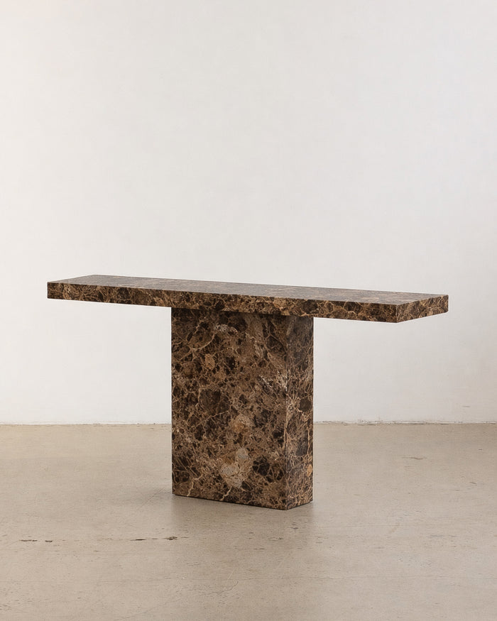 Gino Rectangle Console Chocolate Marble - Fleur Studios