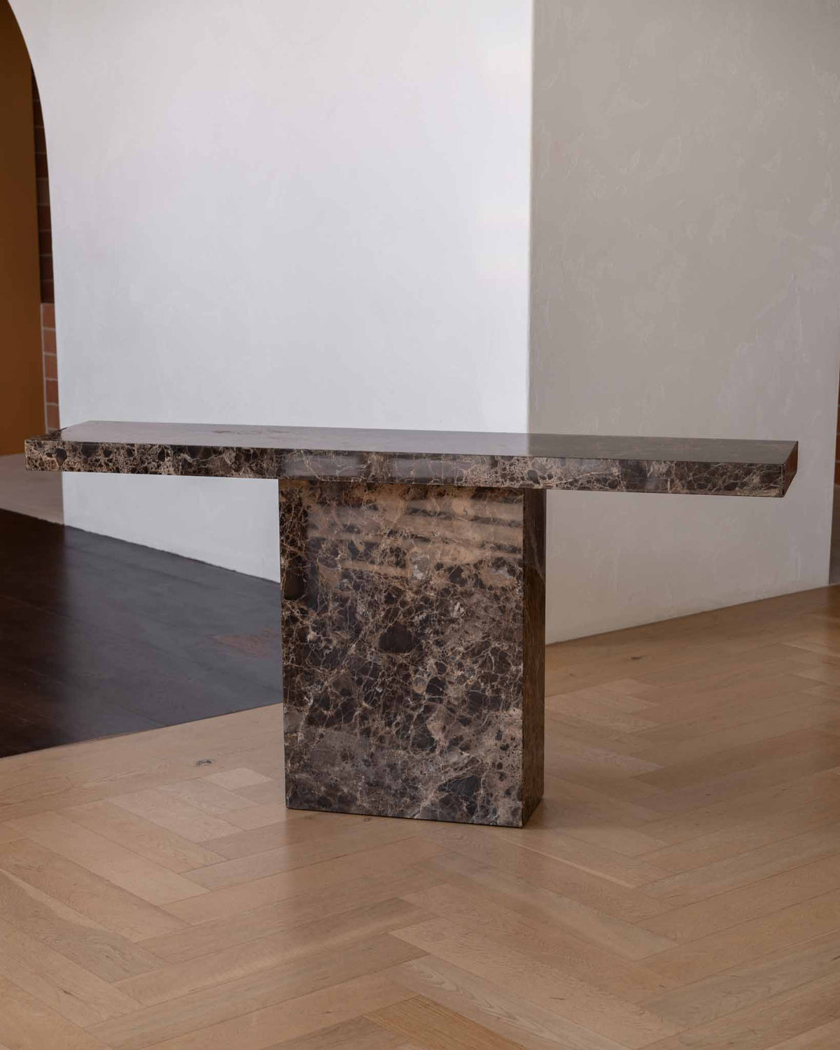 Gino Rectangle Console Chocolate Marble - Fleur Studios
