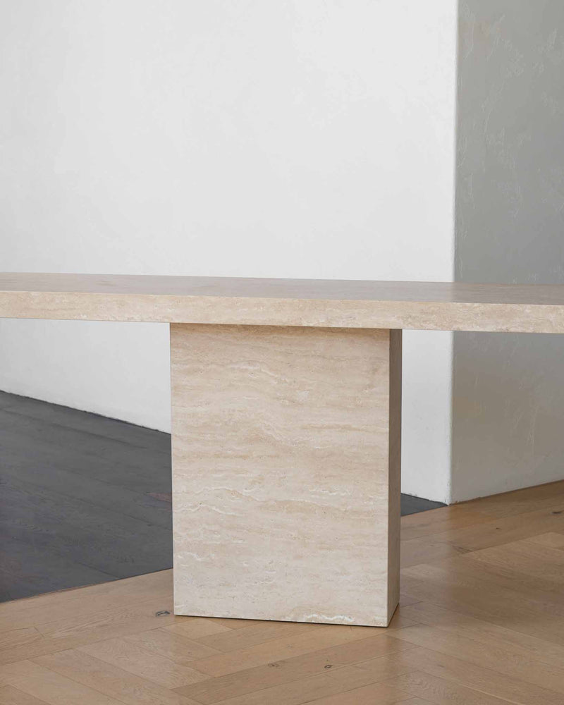 Gino Rectangle Console Cream Travertine - Fleur Studios