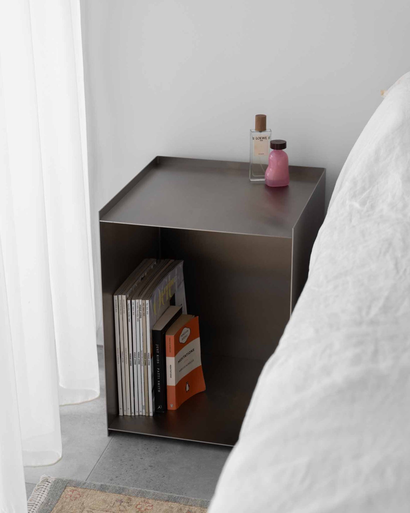 Milano Brushed Steel Side Table | Fleur Studios