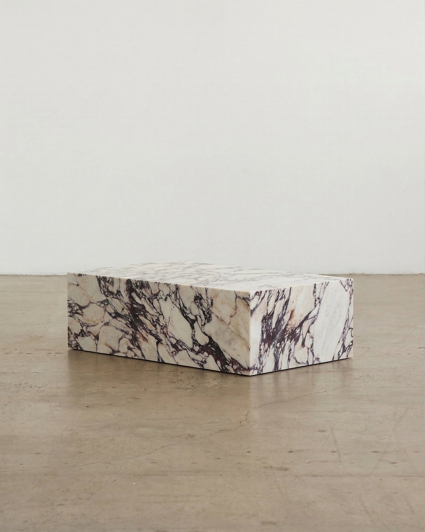 Plinth Rectangle Marble Coffee Table - Calacatta Viola | Fleur Studios