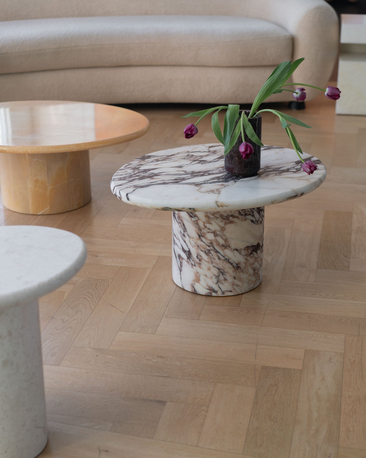 Wabi Large Round Calacatta Viola Coffee Table | Fleur Studios