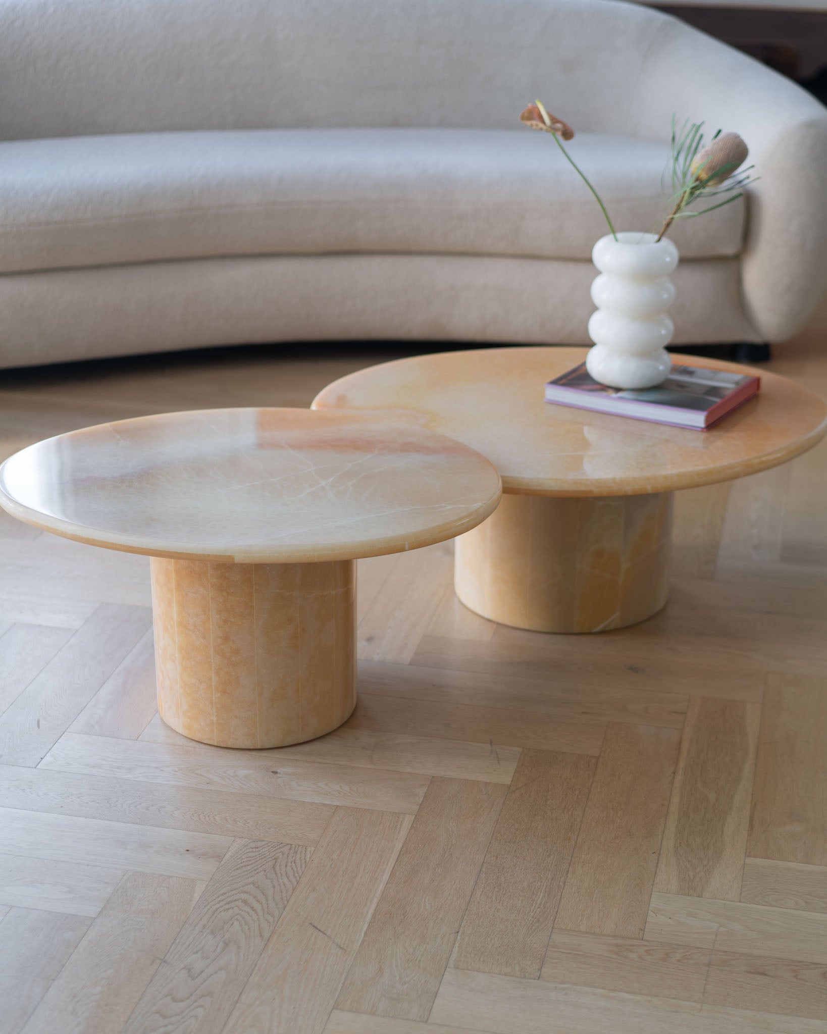 Wabi Organic Caramel Onyx Coffee Table Set | by Fleur Studios