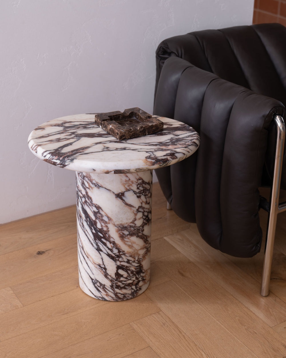 Wabi Round CalacattaViola Side Table | by Fleur Studios