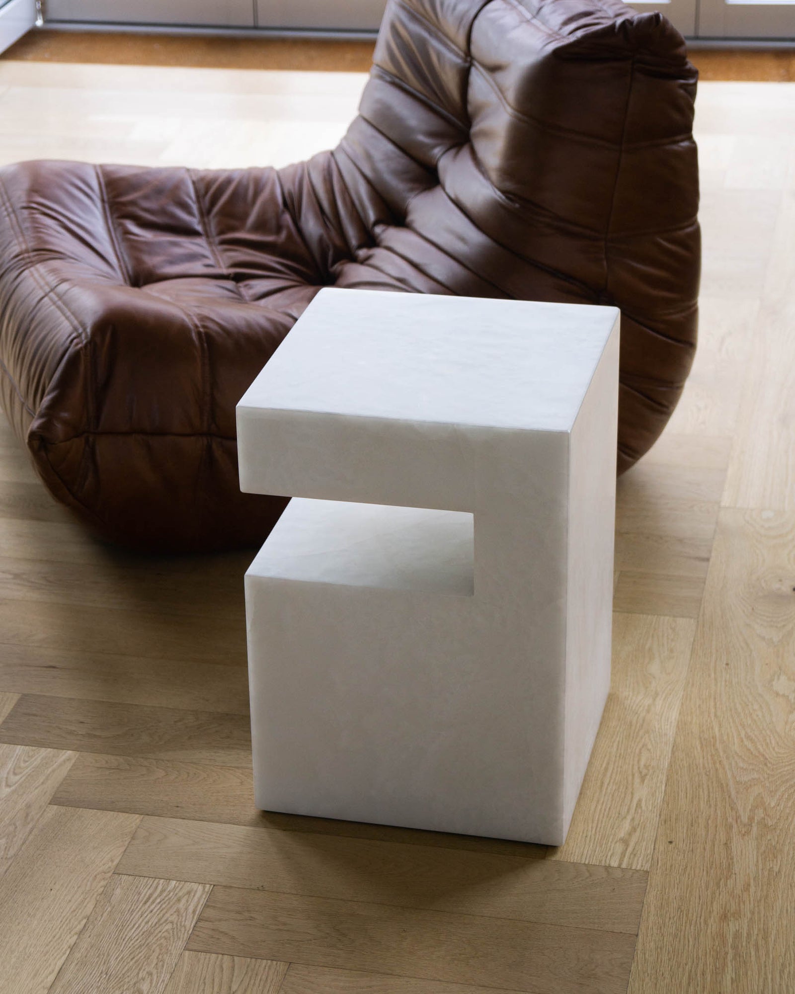 Cookie Marble Side Table - White Onyx | Fleur Studios