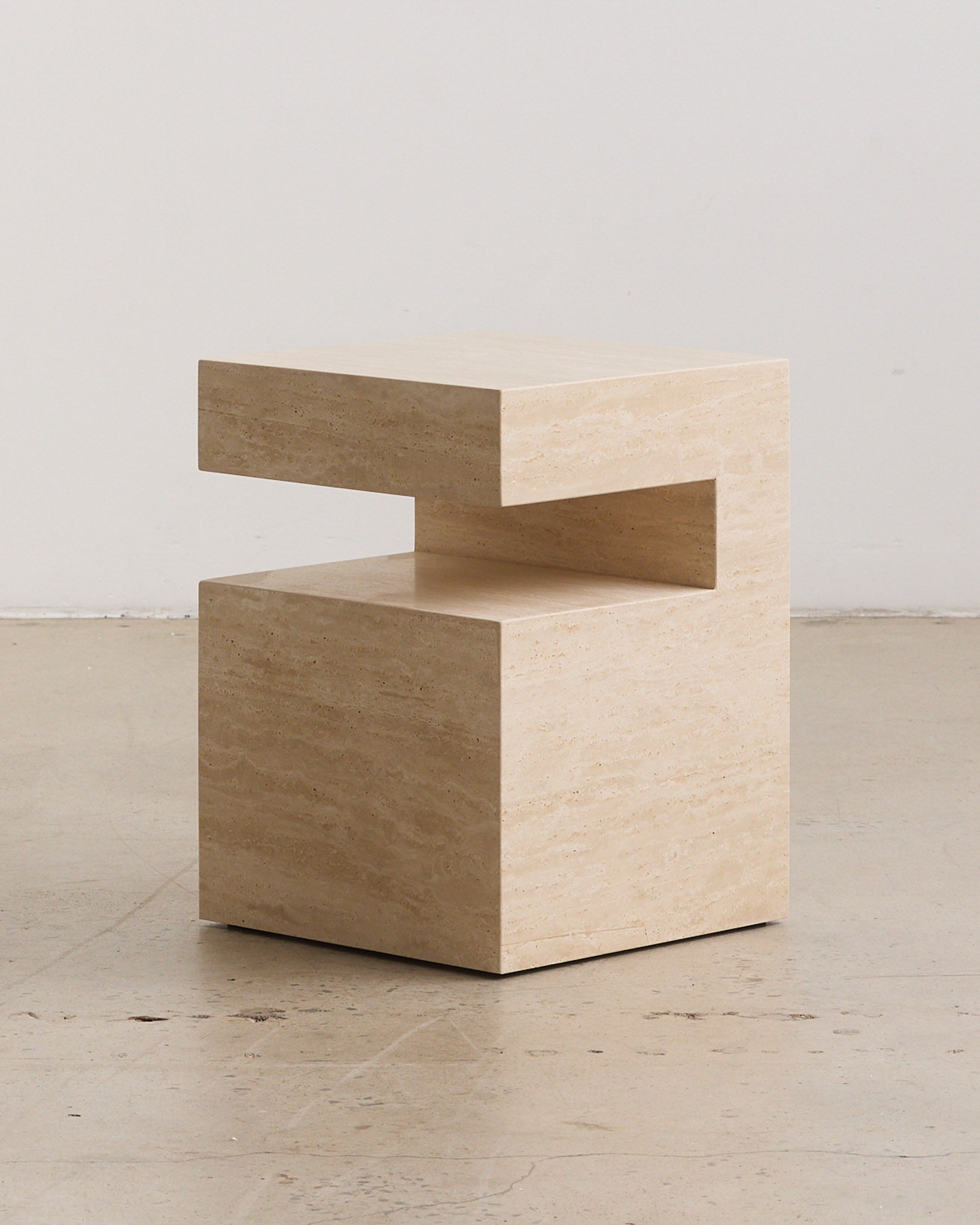 Cookie Marble Side Table - Cream Travertine | Fleur Studios