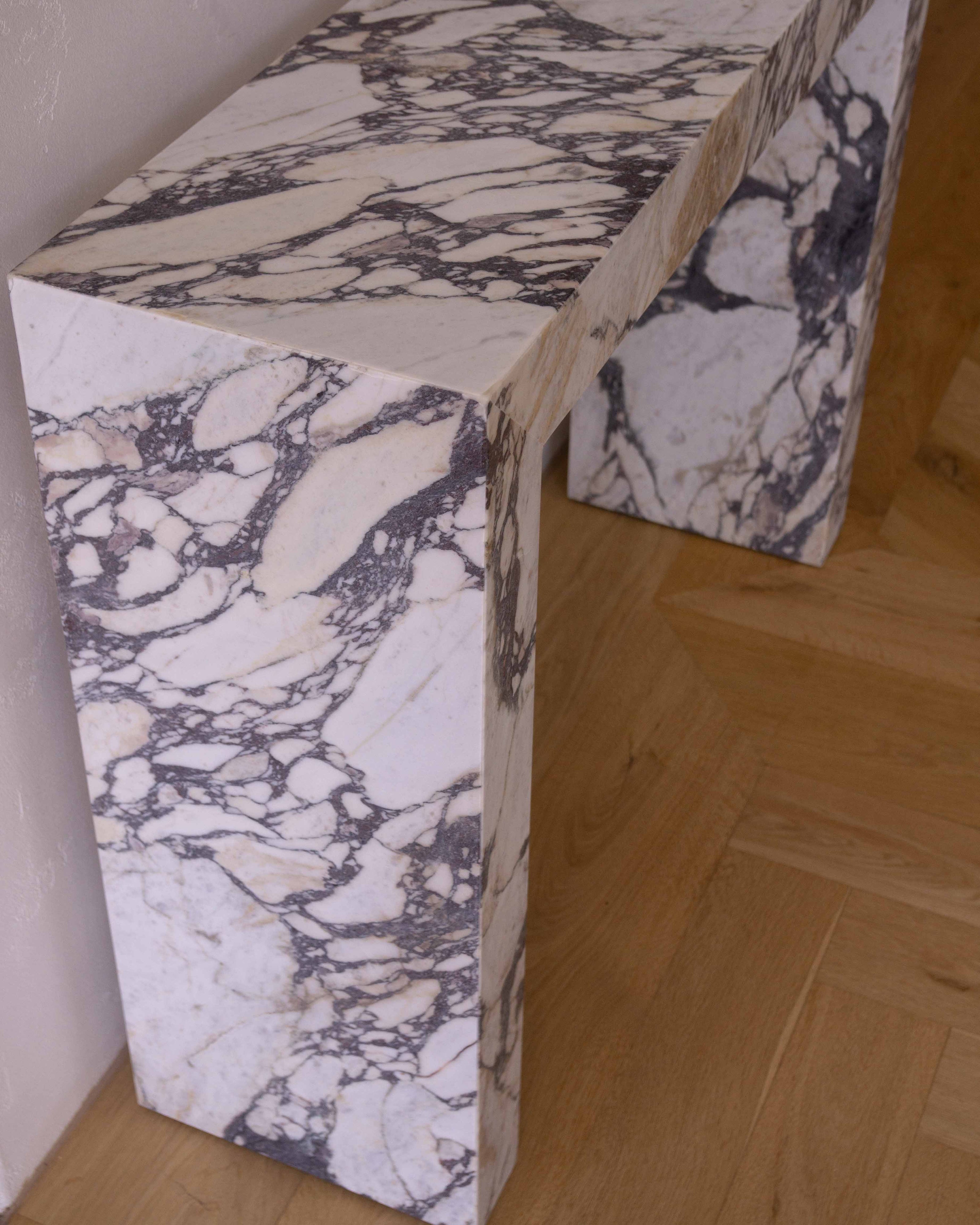 Rectangle Marble Console Table - Calacatta Viola | Fleur Studios